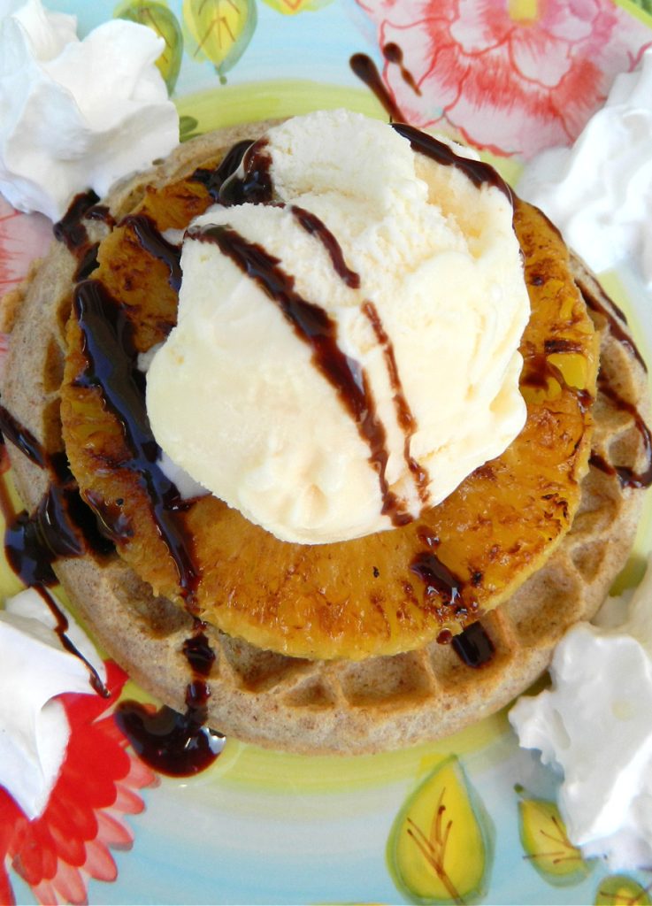 Grilled Pineapple Waffle Sundae - Pam's Daily Dish
