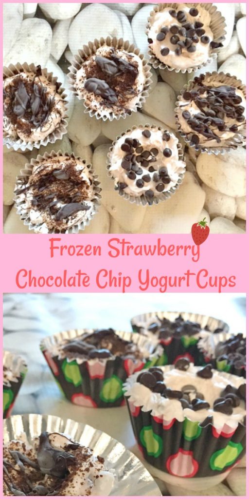 Frozen Strawberry Chocolate Chip Yogurt Cups - Pam's Daily Dish