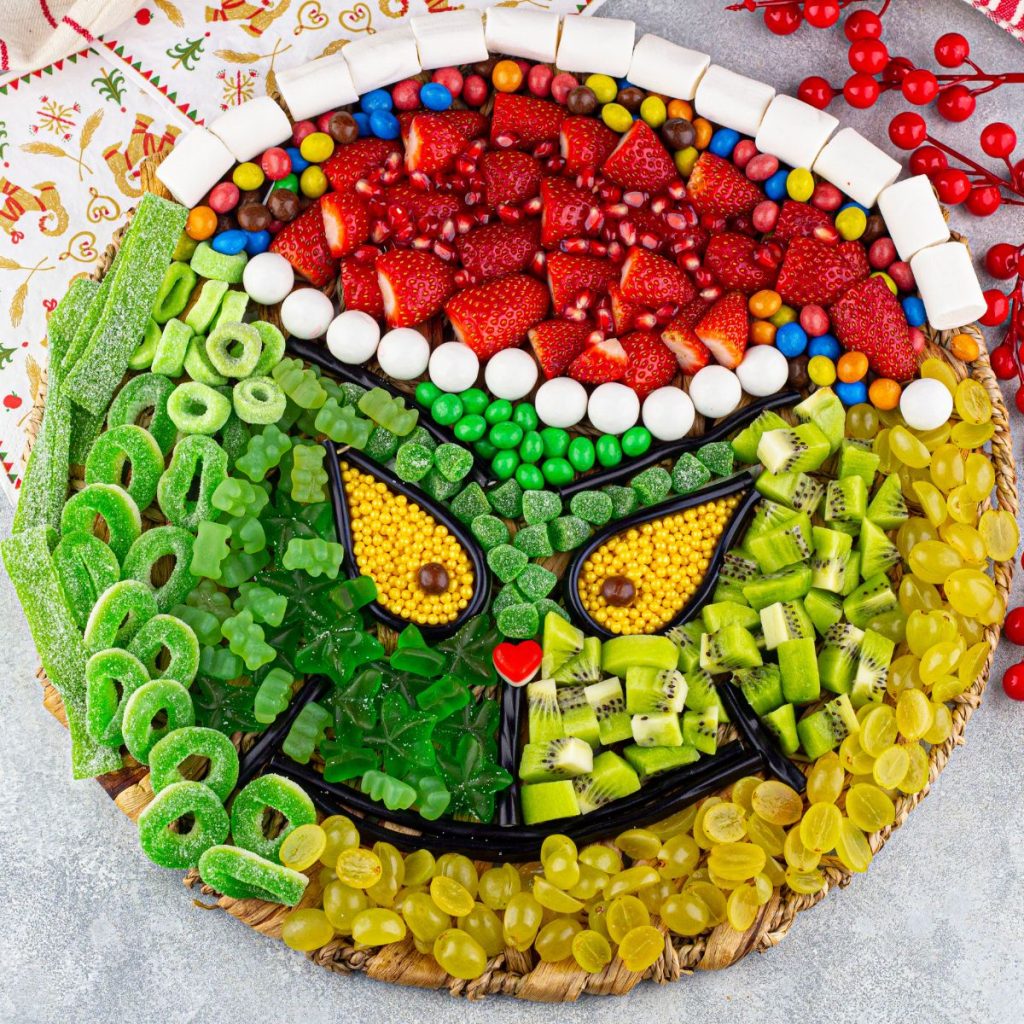Grinch Candy and Fruit Charcuterie Board - Pam's Daily Dish